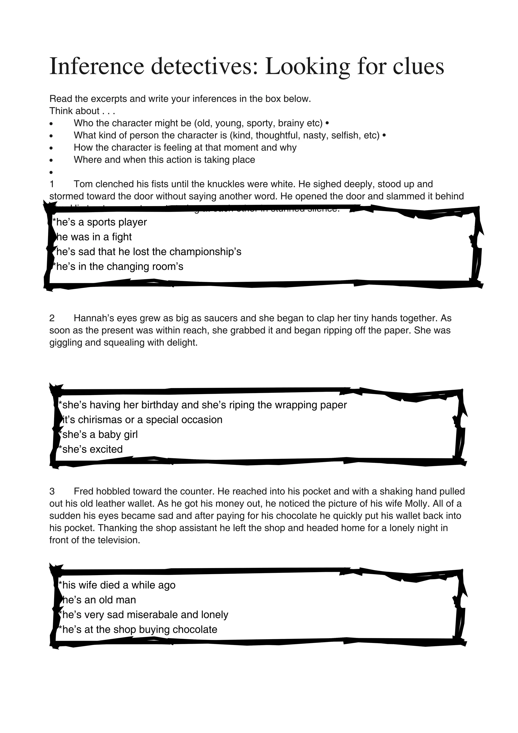 Reading inferring | PAGES