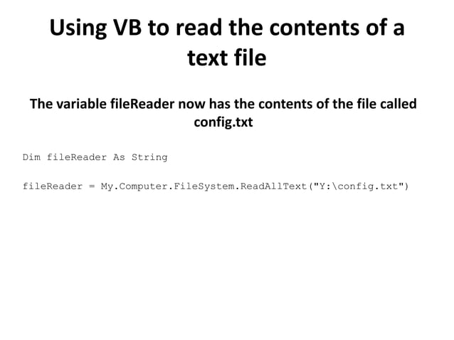 Reading in files | PPT
