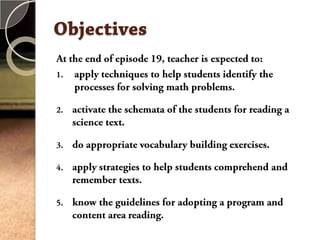 Reading in the content areas | PPTX