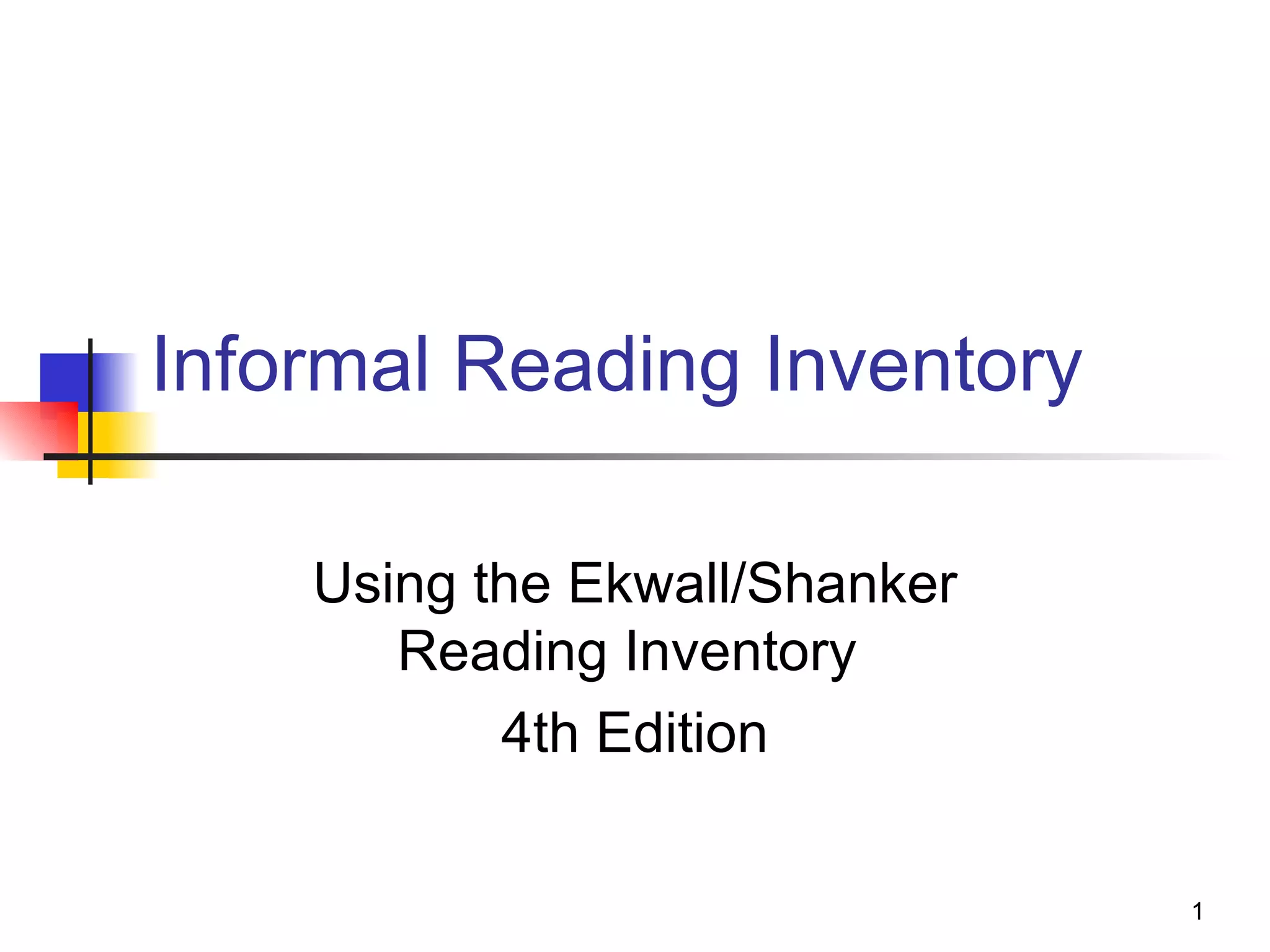 Reading inventory | PPT