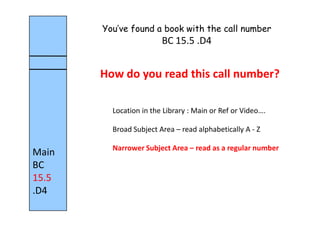 Reading LC Call Numbers | PPTX