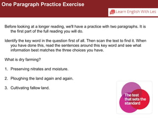 Reading lesson 2 multiple choice practice | PPT