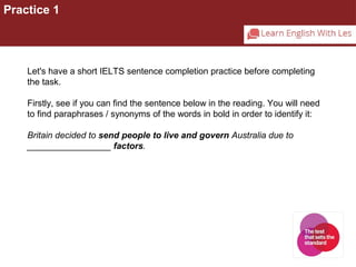 Reading lesson 5 sentence completion | PPT