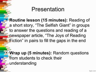 Reading skill lesson plan (through authentic material) | PPT