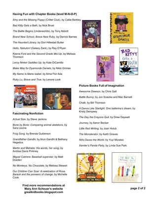 2nd grade Reading Recommendations: Fall 2014 | PDF