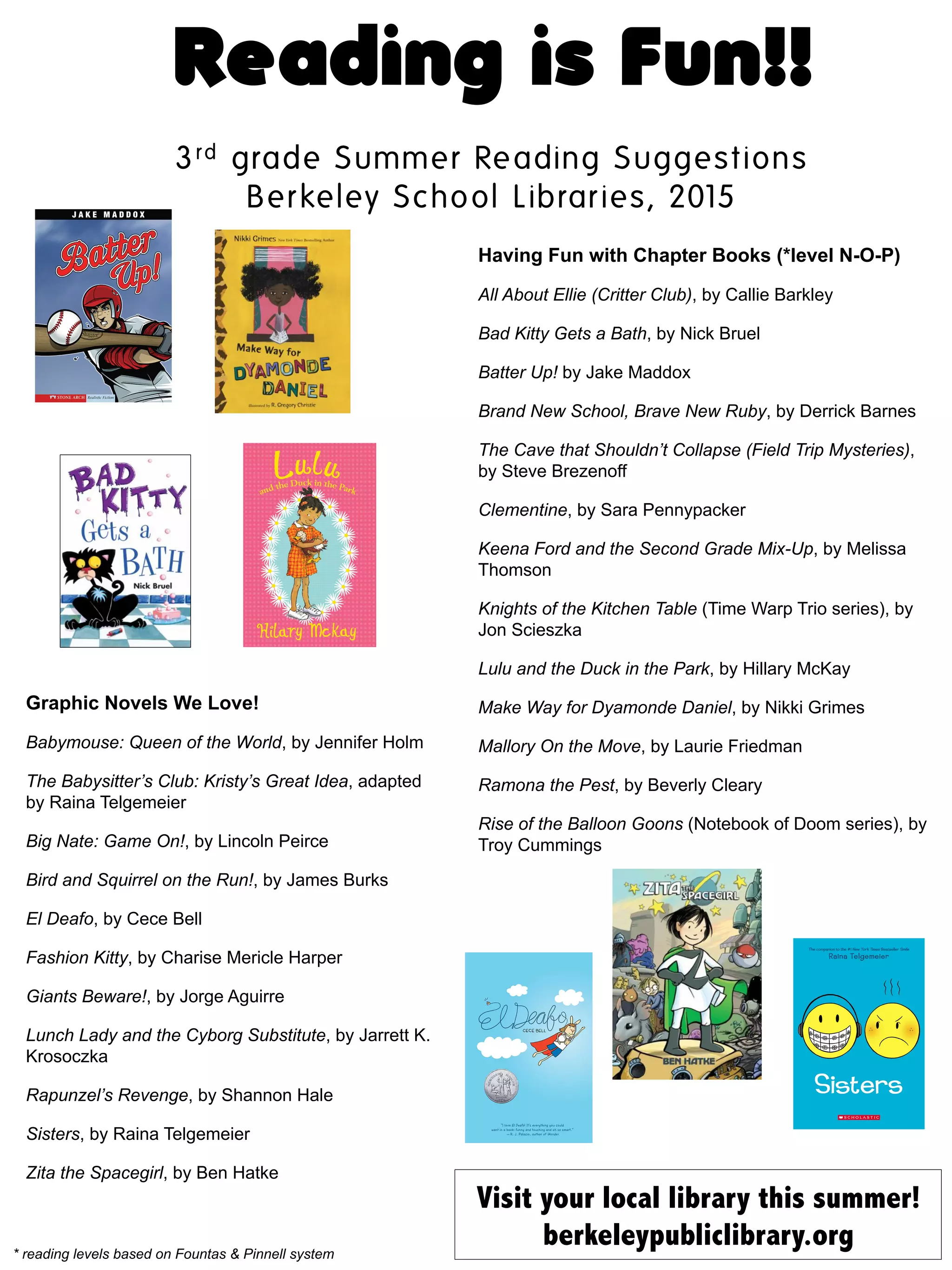 3rd grade summer reading recommendations | PDF