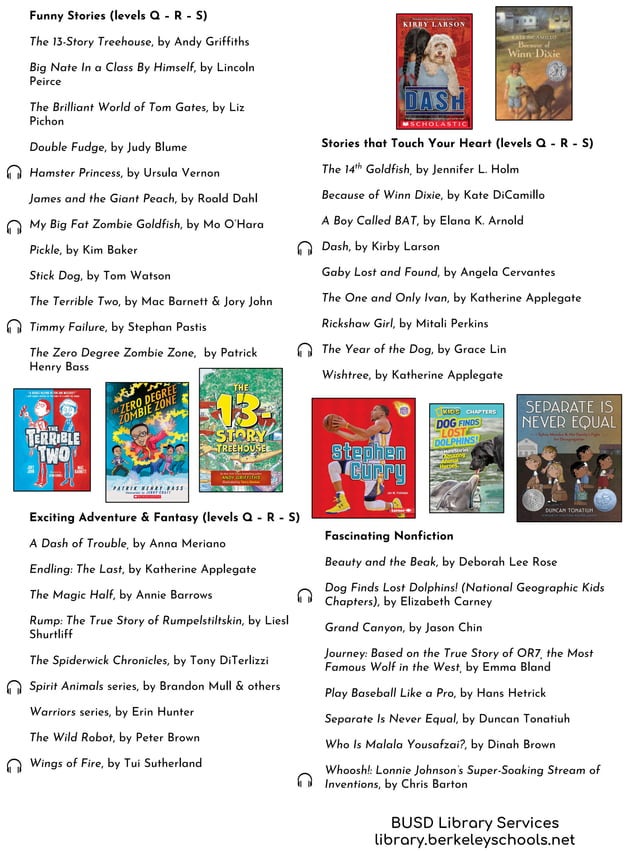 2018 Summer Reading for 3rd grade | PDF