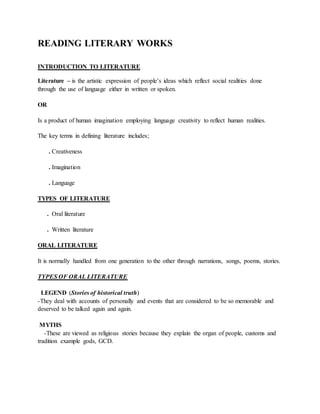 Reading literary works | PDF