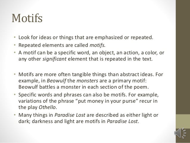 Examples Of Motif In Literature