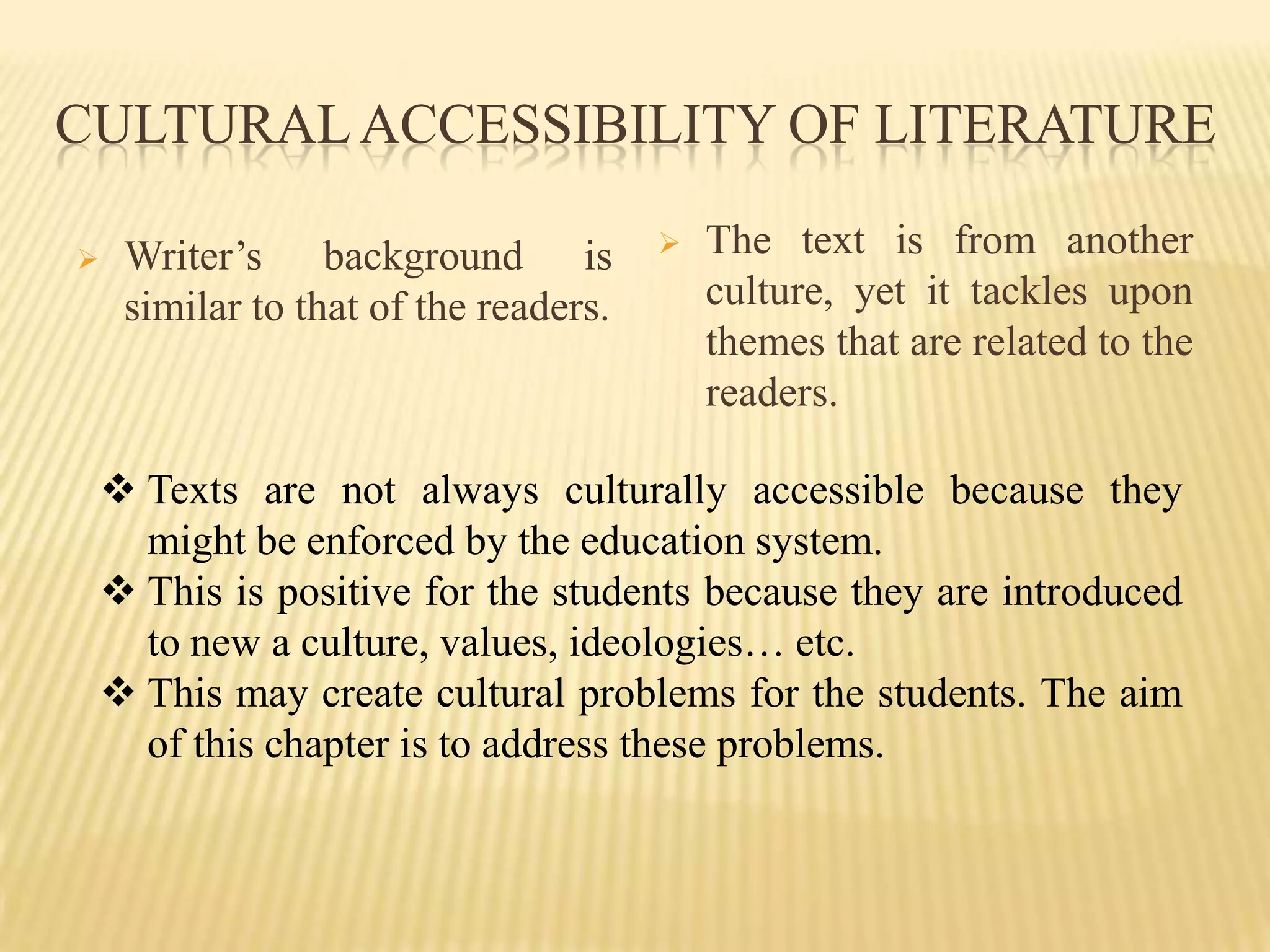 Reading Literature Cross-Culturally | PPTX
