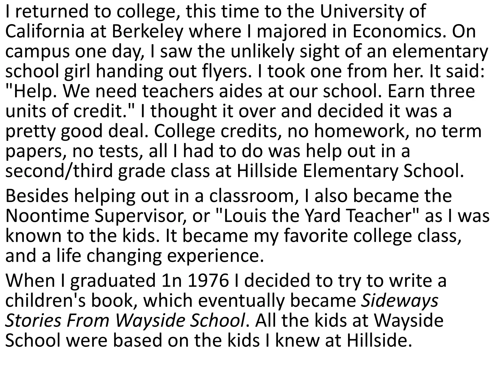 Reading louis sachar | PPT