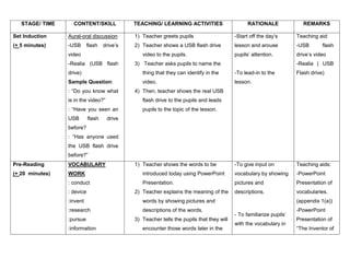 lesson plan reading year 4 kssr | DOCX