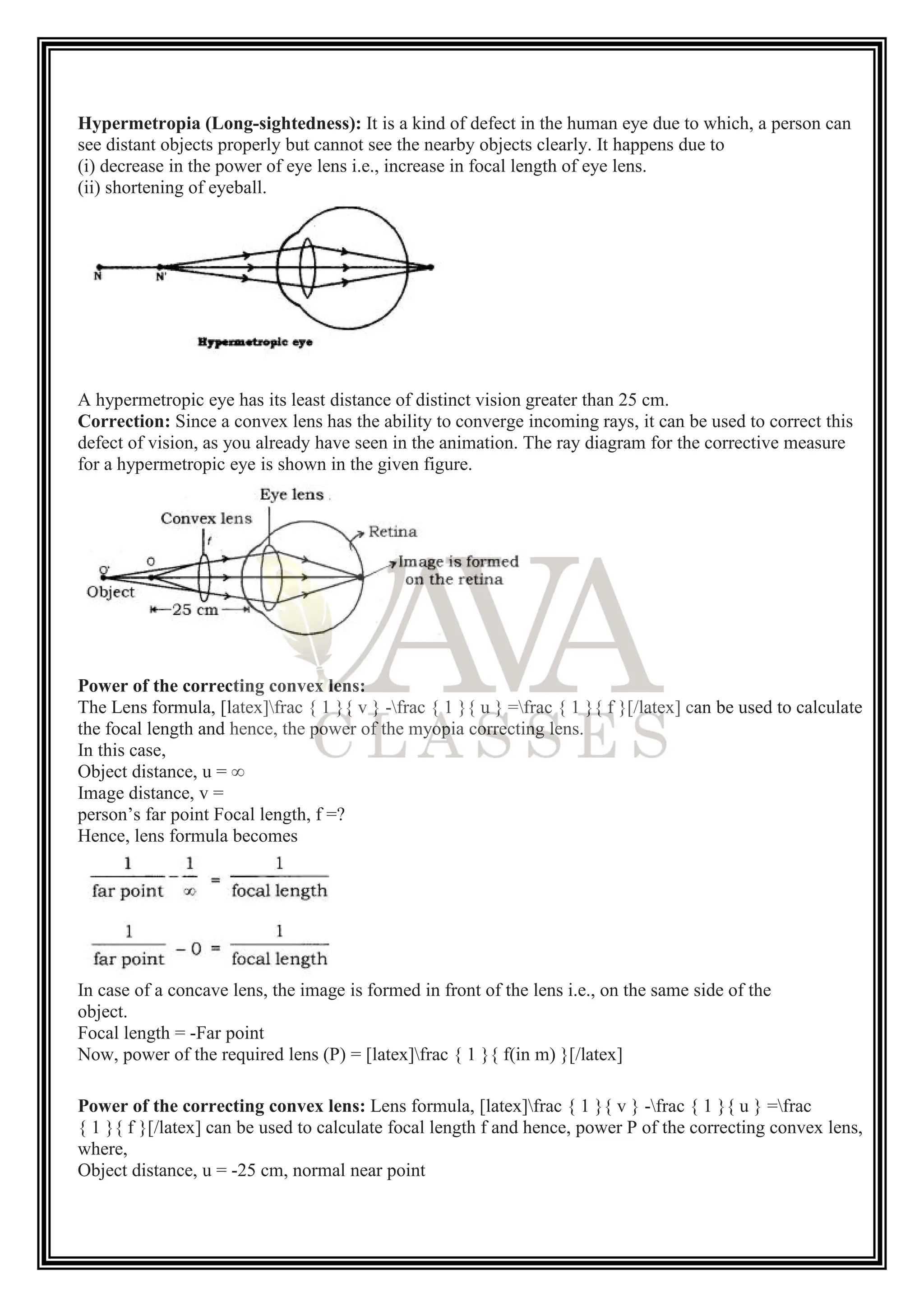 Free Study material on Human eye and colourful world pdf download | PDF