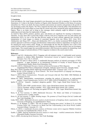 Reading meaning through the visual images social semiotic approach to tell magazine in nigeria ...