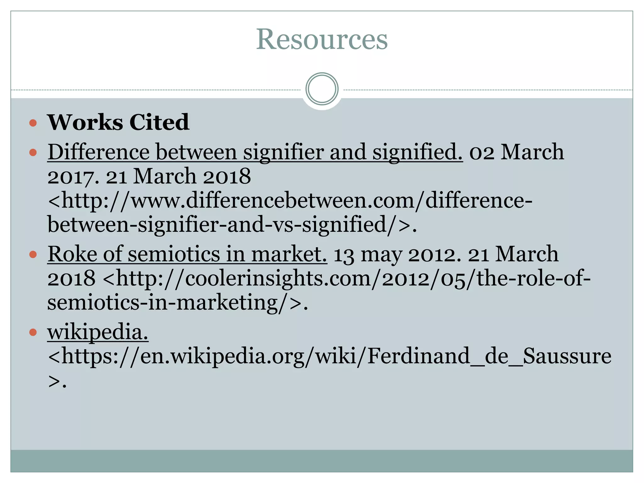 Reading media through sign, signifier and signified | PPTX