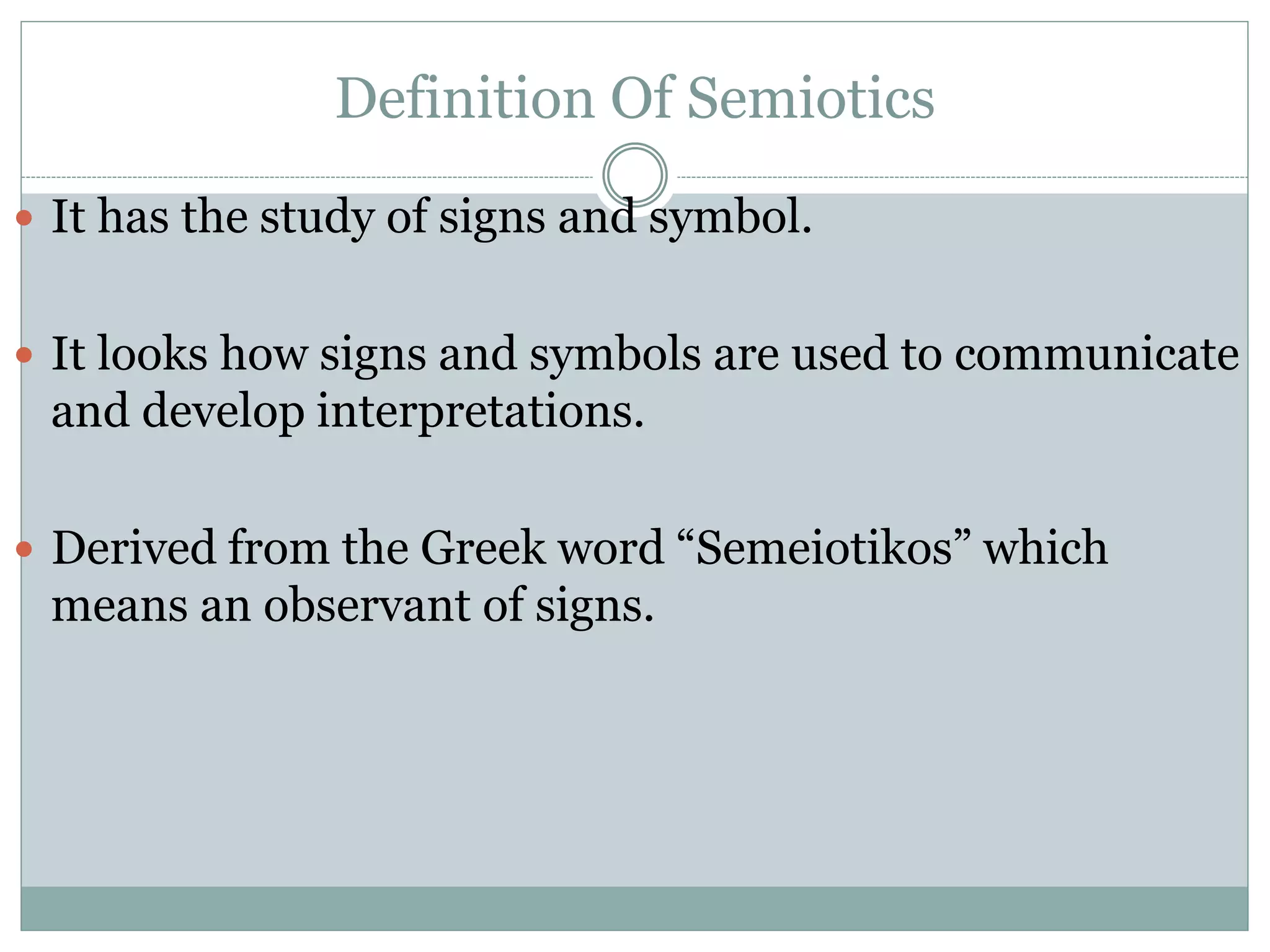Reading media through sign, signifier and signified | PPTX