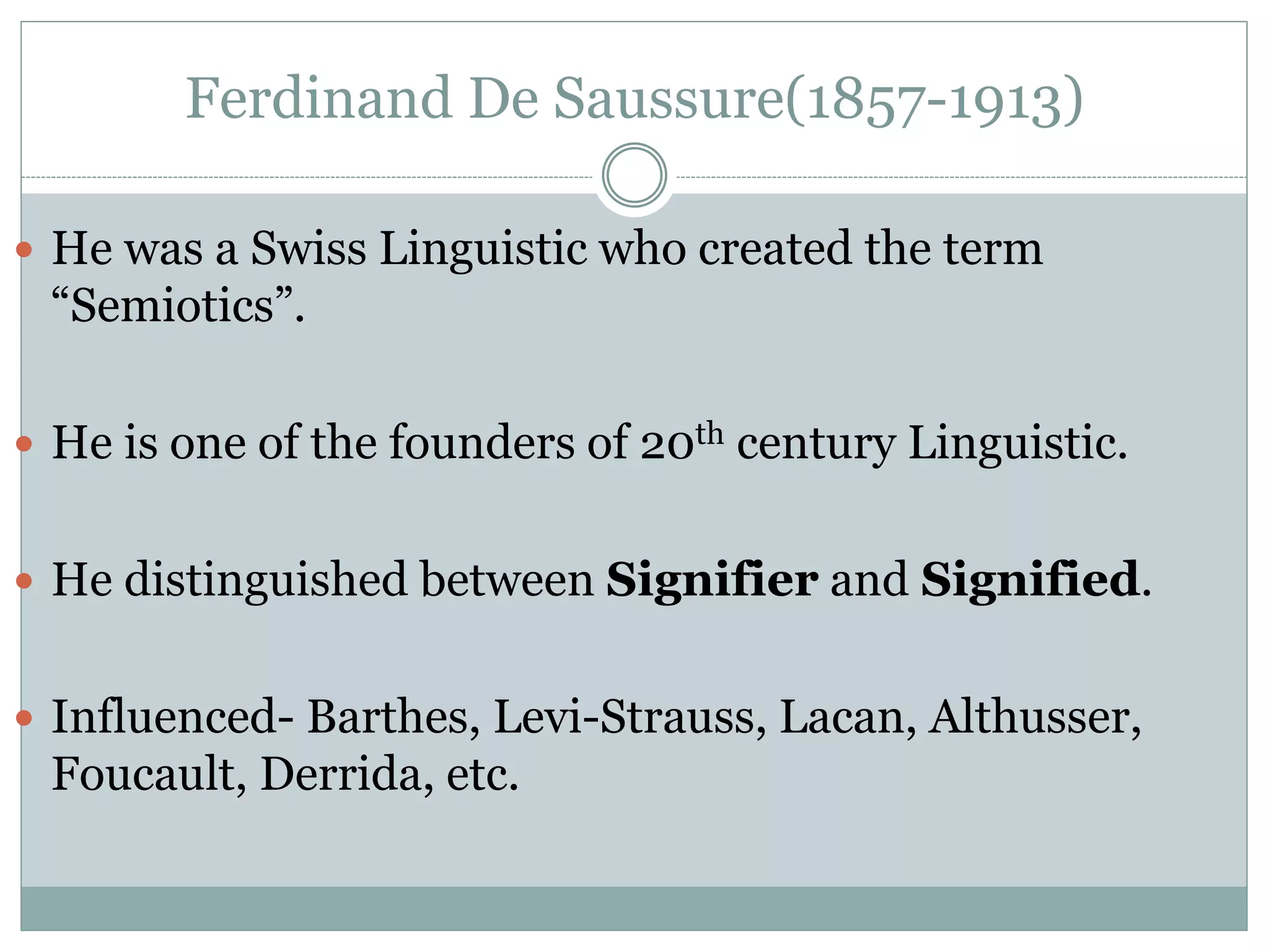 Reading media through sign, signifier and signified | PPTX