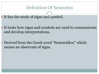 Reading media through sign, signifier and signified | PPTX