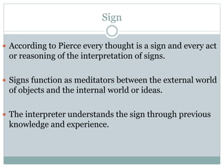 Reading media through sign, signifier and signified | PPTX