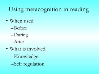 Reading metacognition | PPT