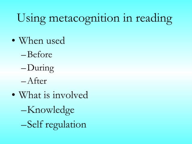 Reading metacognition | PPT