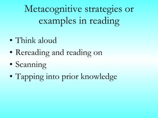 Reading metacognition | PPT