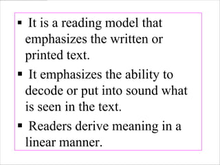 Reading models | PPTX