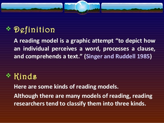 Reading Models and Schema Theory