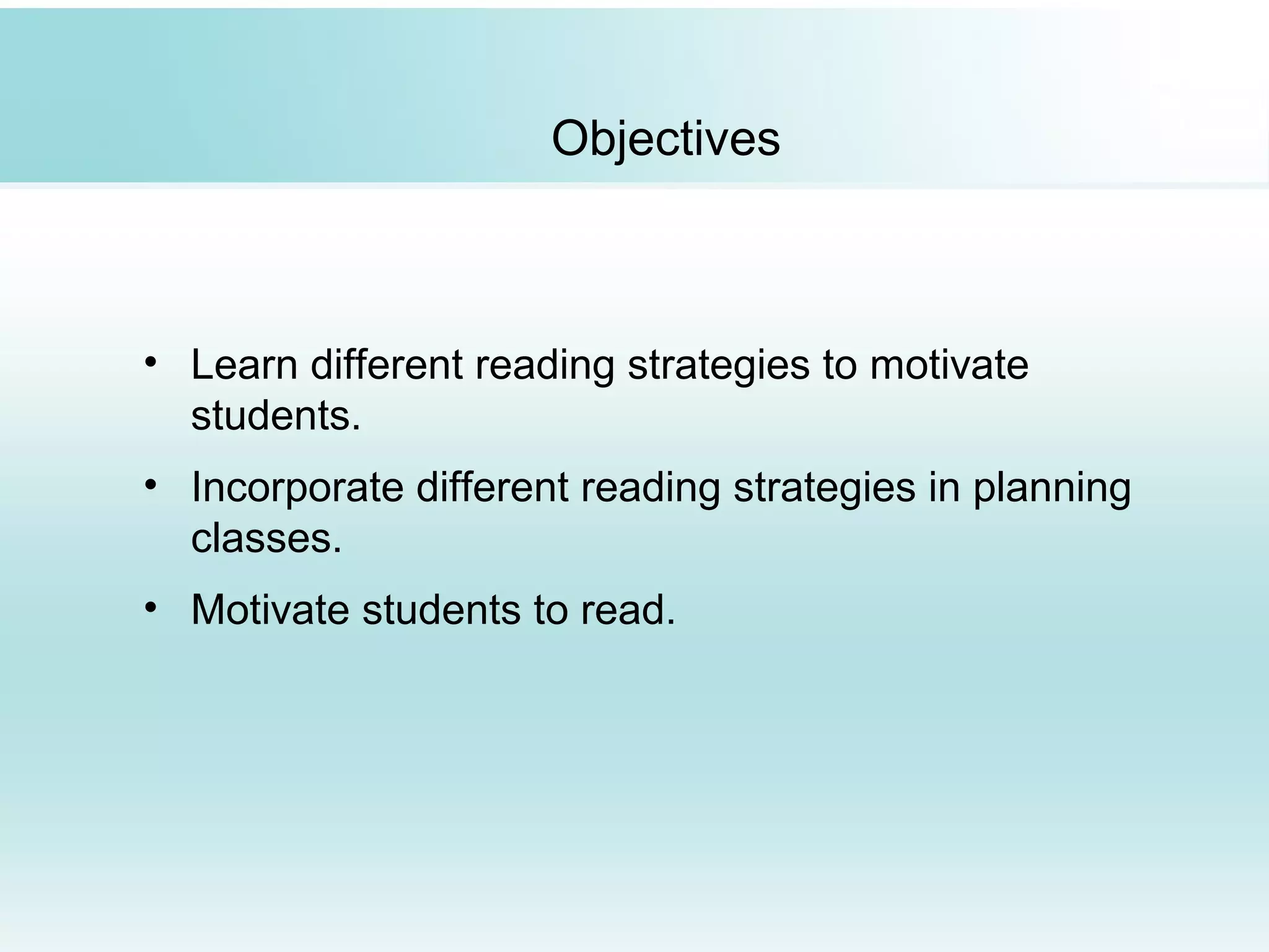 Reading motivation strategies | PPT