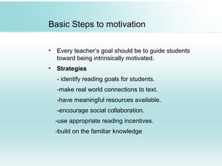 Reading motivation strategies | PPT
