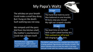 Reading "my papa's waltz" | PPSX | Poetry | Books and Literature