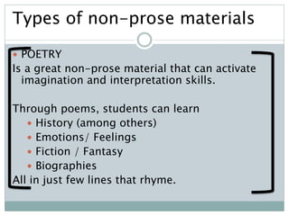 Reading non prose texts | PDF