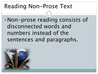 Reading non prose texts | PDF