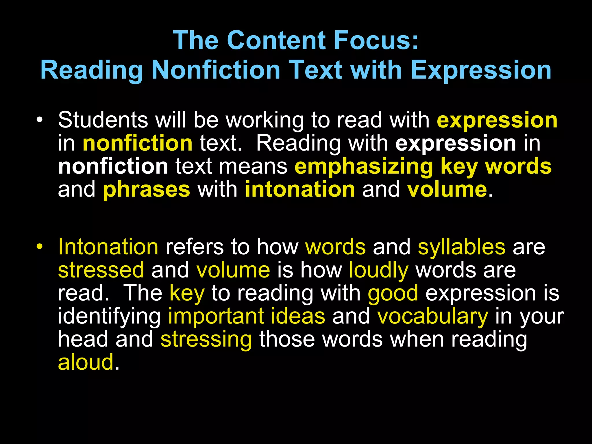 Reading Nonfiction Text With Expression 1 | PPT