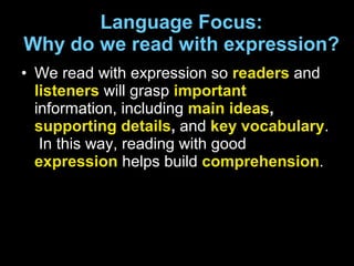 Reading Nonfiction Text With Expression 1 | PPT