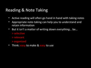 Better Research - reading & taking notes | PPT | Educational Assessment ...