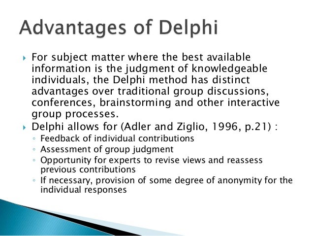 The Delphi Method and its Contribution to Decision-Making