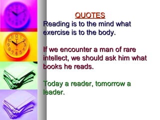 Reading opens the door to the world of knowledge | PPT