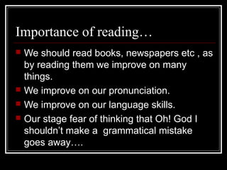 Reading opens the door to the world of knowledge | PPT