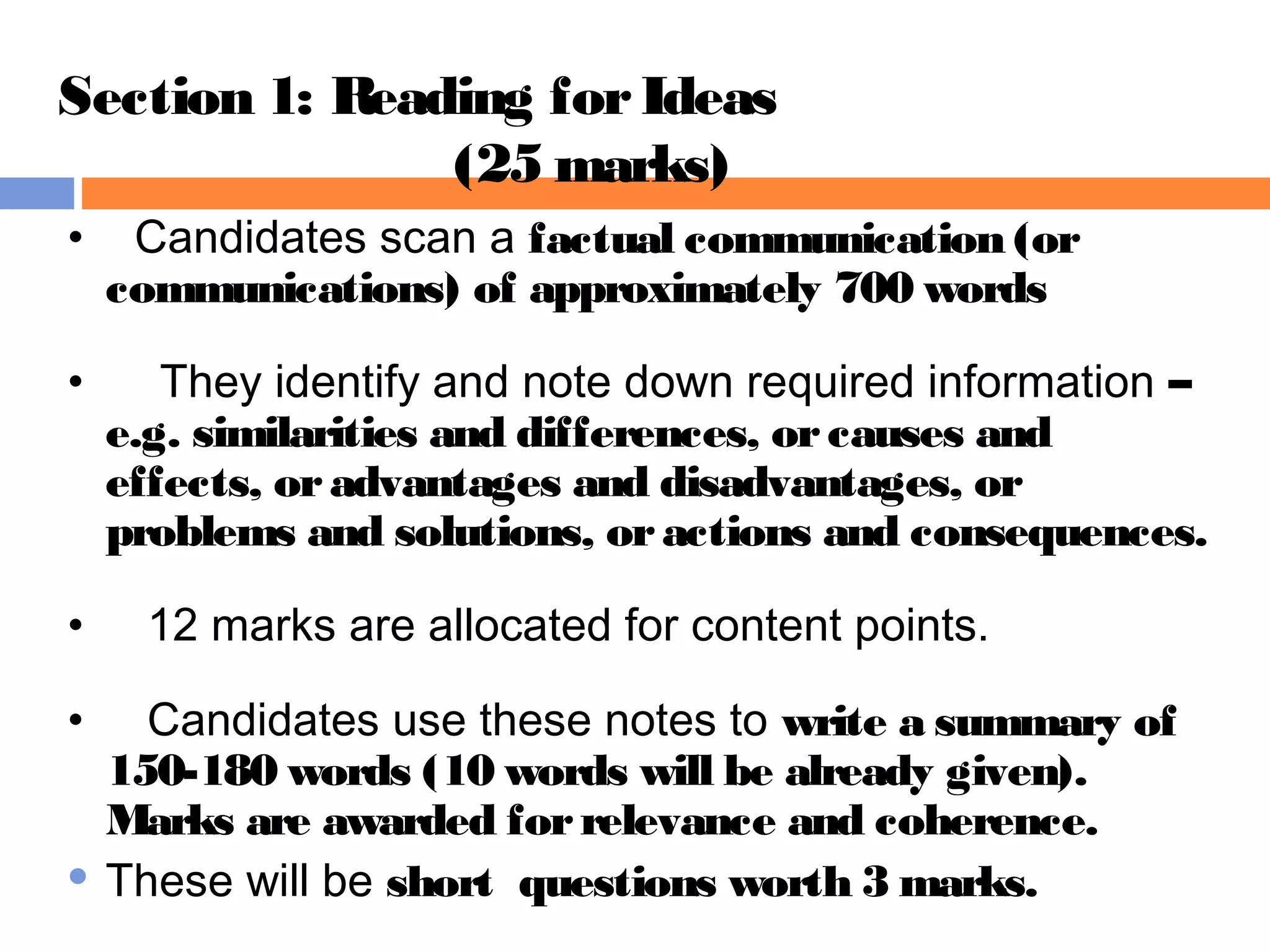 GCE O Level Reading paper revised | PPT