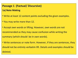 GCE O Level Reading paper revised | PPT