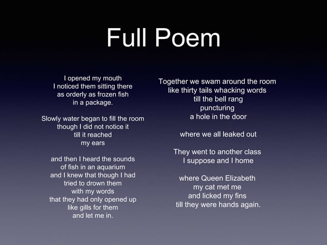 Reading Poems to a Senior Class at South High | PPT