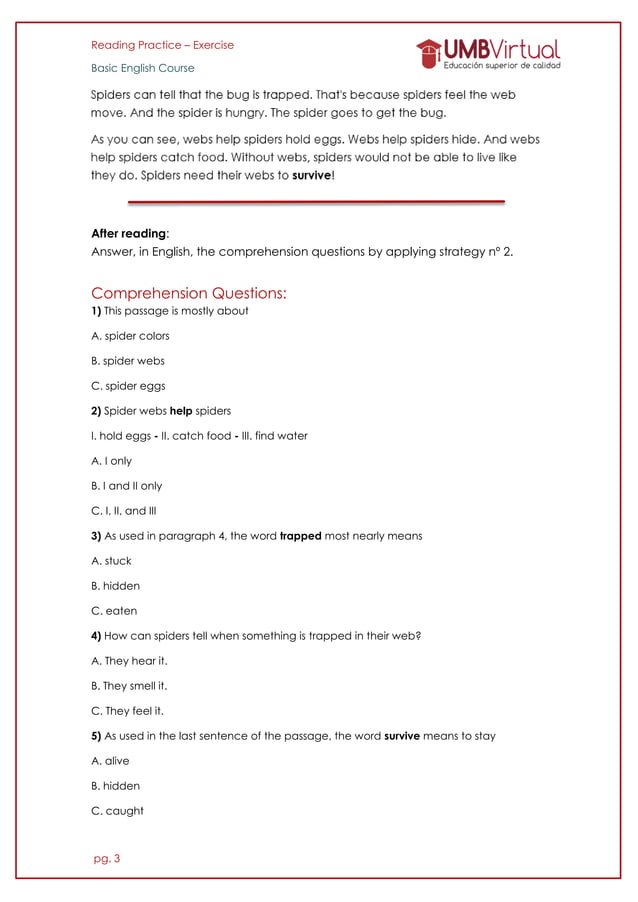 Reading practice answers | PDF