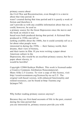 Reading primary sources Anintroduction for studentsBY KAT.docx ...