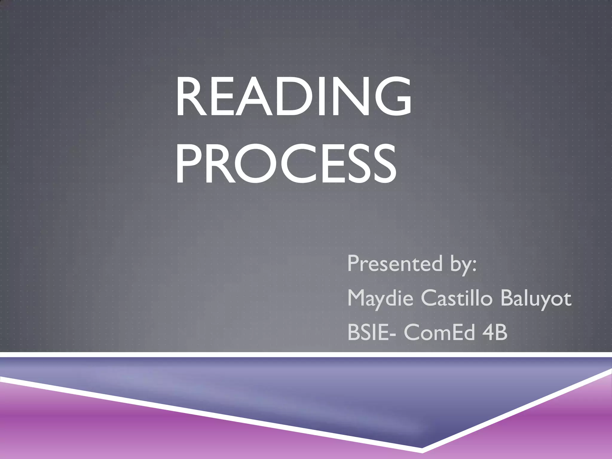 Reading Process | PDF