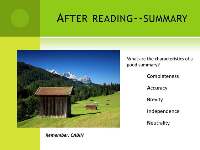 Reading process and_summary | PPT