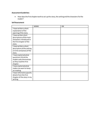 Reading project assessment guide part 1 | PDF