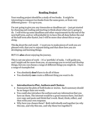 Reading project outline | DOC