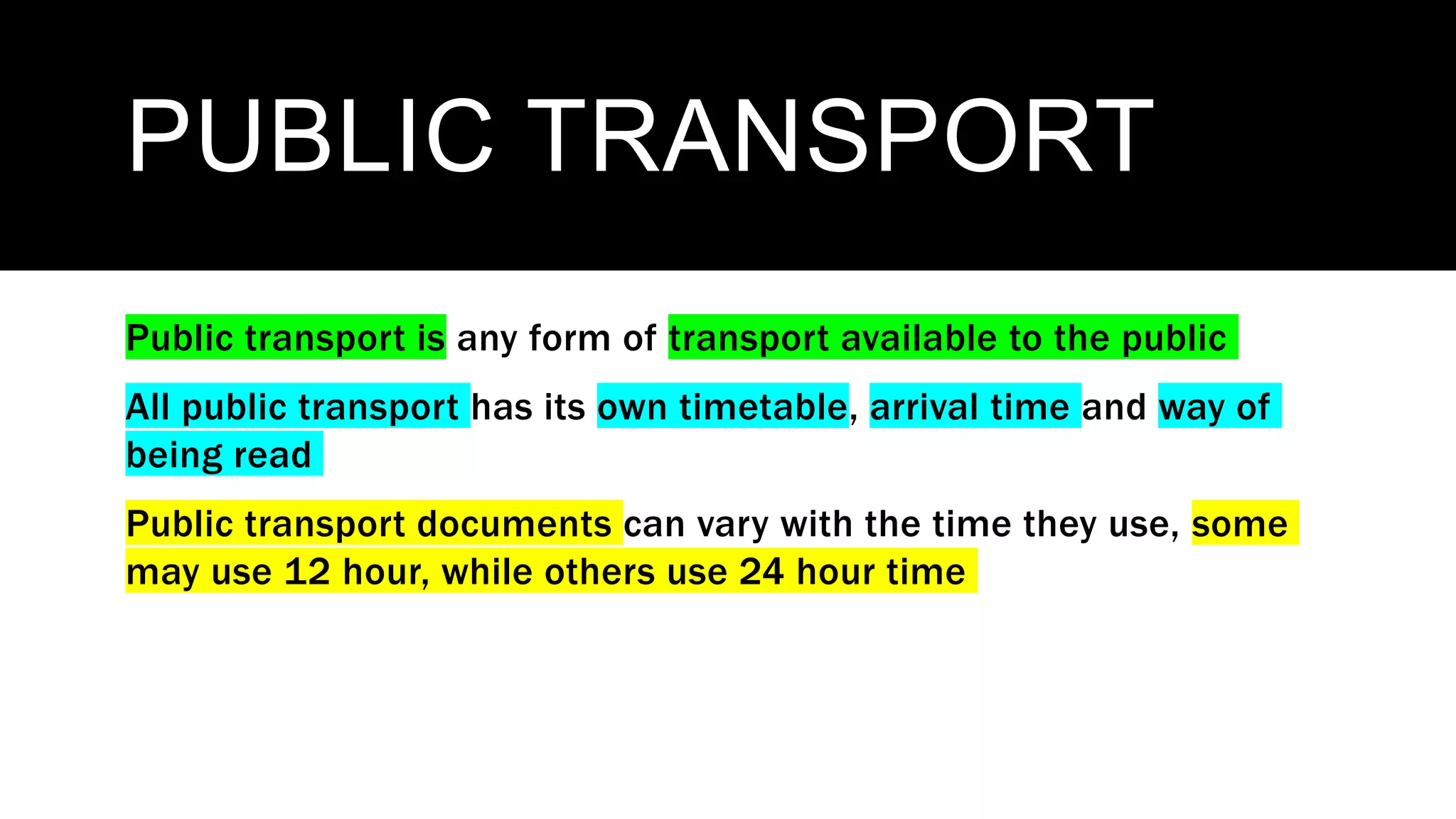 Reading public transport timetables | PPTX