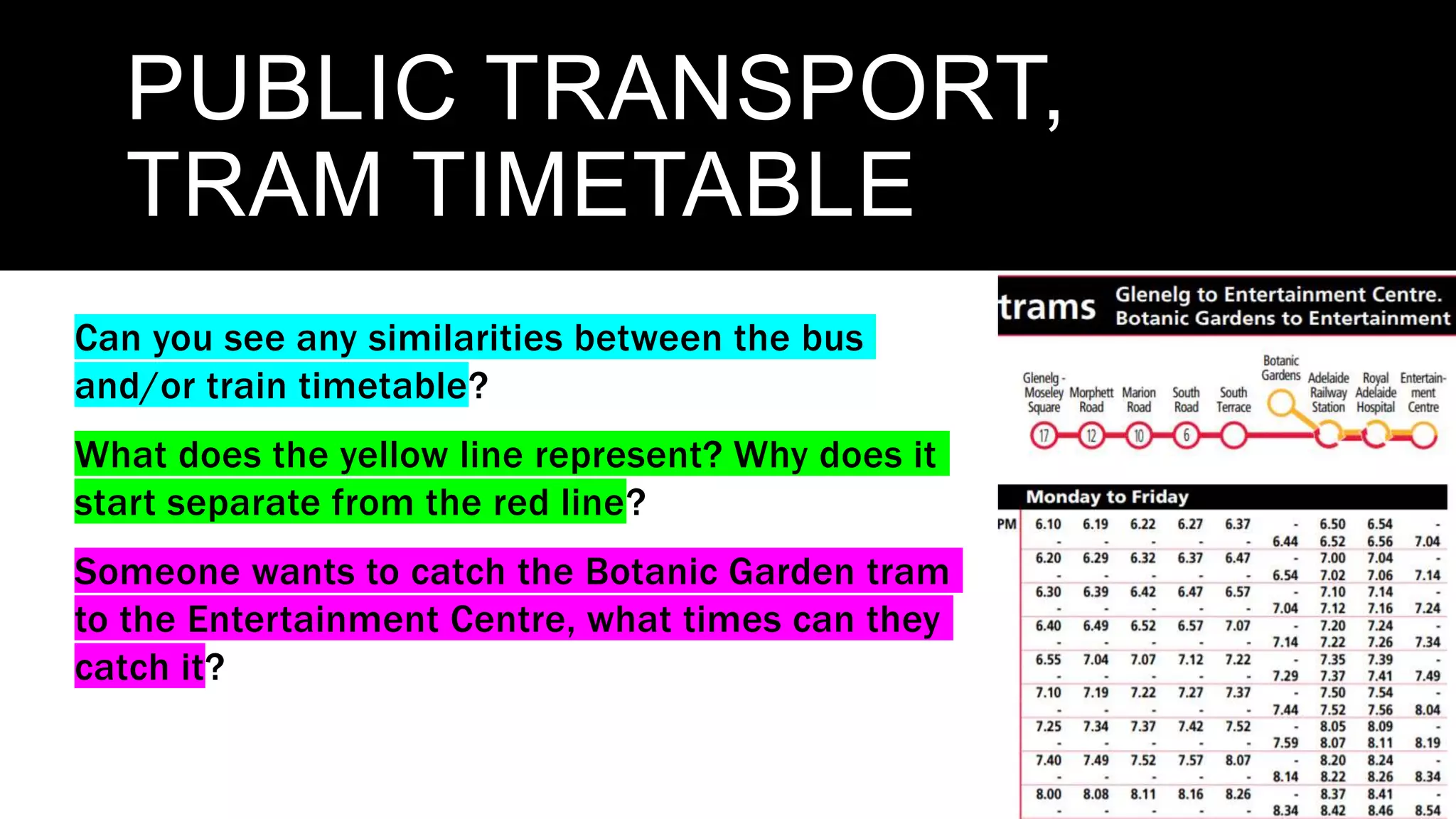 Reading public transport timetables | PPTX
